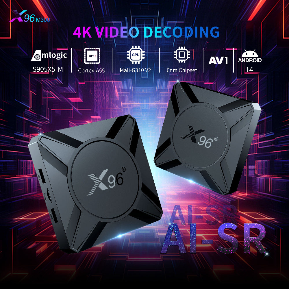 X96 M300 Amlogic S905X5M AV1 Android TV Box Set Top Box Manufacturer ...